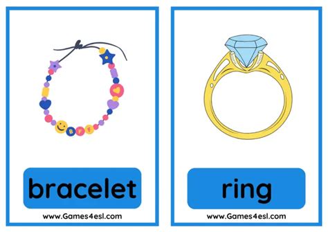 Printable Accessories Vocabulary Flashcards Games Esl