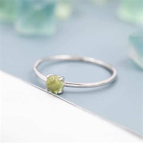 Peridot Ring In Sterling Silver By Silver Rain Silver