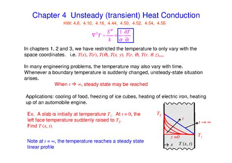 Chapter 4 Unsteady Transient Heat Conduction Chapter 4 Unsteady Transient Heat Conduction T