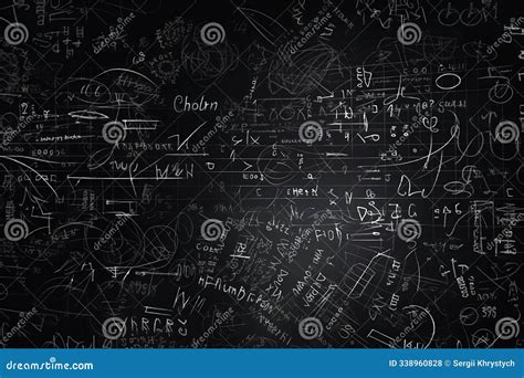Blackboard Inscribed With Scientific Formulas And Calculations In