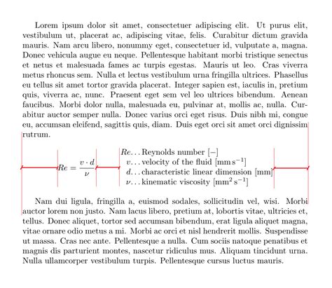Math Mode Typesetting Formula Beside Explanation Of Variables Tex