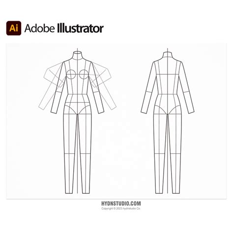 무료 패션 도식화를 위한 바디 템플릿 헤이든스튜디오