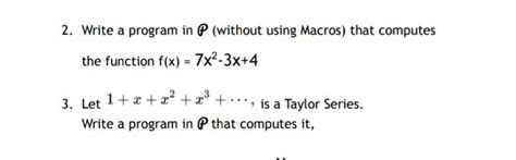 Solved 2 Write A Program In P Without Using Macros That
