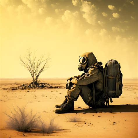 Premium Photo The Last Survivor After A Nuclear War Illustration