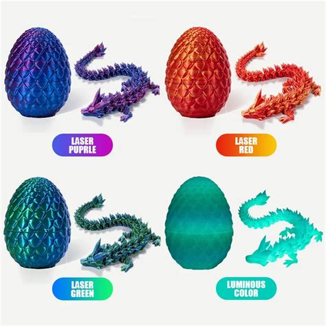3d Printed Articulated Dragon Mystery Dragon Egg Toy