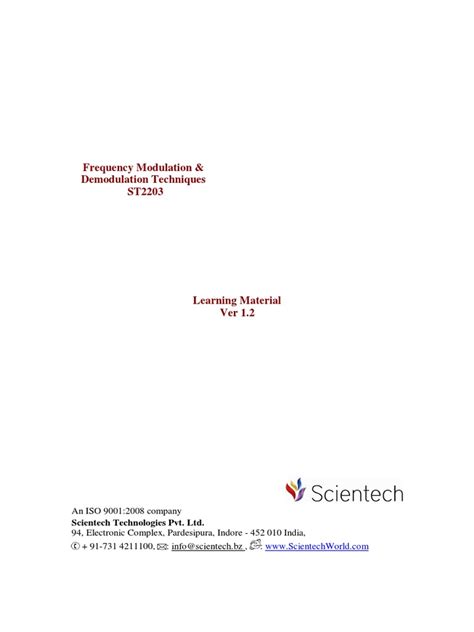 Pdf Frequency Modulation And Demodulation Techniques Dokumentips