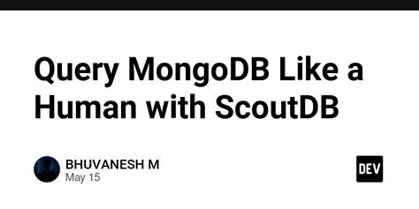 Query Mongodb Like A Human With Scoutdb Dev Community