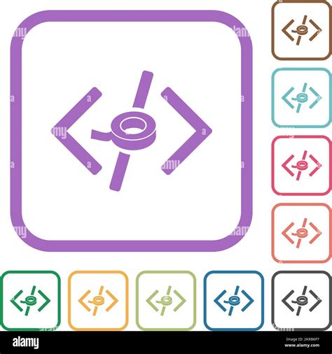 Software Patch Simple Icons In Color Rounded Square Frames On White Background Stock Vector