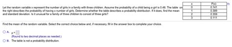Solved Let The Random Variable X Represent The Number Of Chegg Com