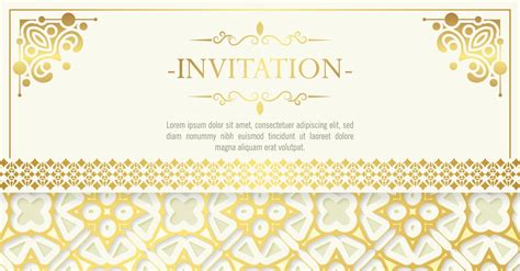 Gold Invitation Background Style Ornamental Pattern 9011492 Vector Art