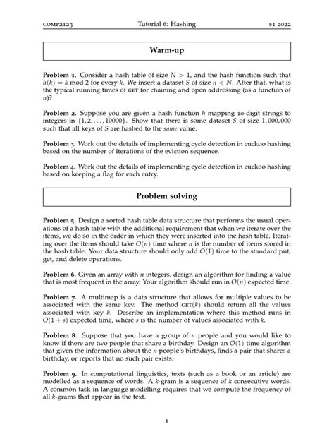 Tutorial 6 Hashing Pdf