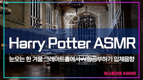 Harry Potter Asmr 호그와트 그레이트홀에서 시험 공부하기 3시간 눈내리는 한겨울 해리포터 입체음향