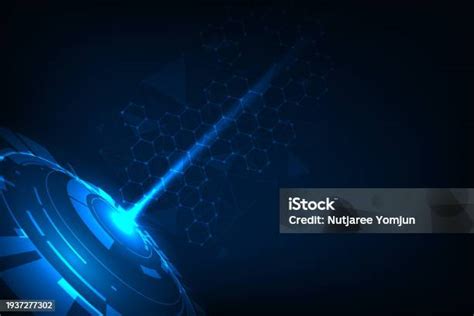 벡터 벡터 세트 빛나는 Hud 프레임 조명 효과입니다 Futuristec 디지털 기술 서클 공상 과학 요소 0명에 대한 스톡