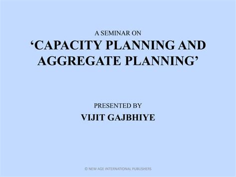 Capacity And Aggregate Planning Pptx