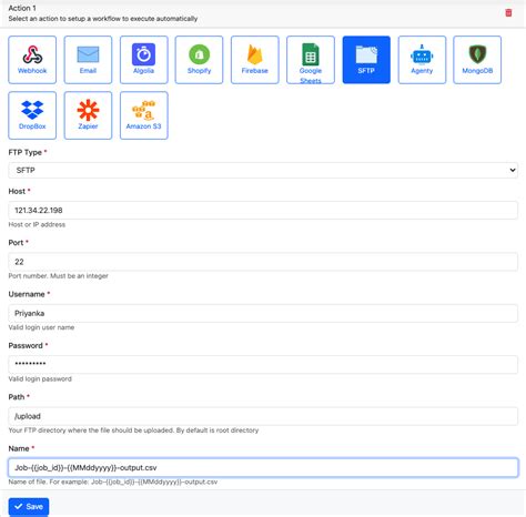 SFTP Integration Agenty
