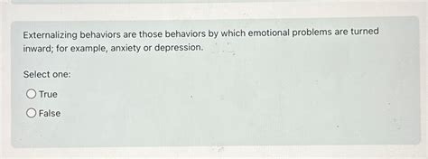 Solved Externalizing Behaviors Are Those Behaviors By Which