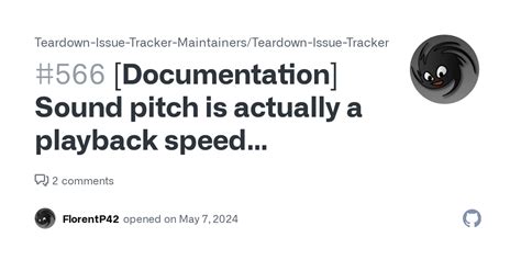 Documentation Sound Pitch Is Actually A Playback Speed Multiplier · Issue 566 · Teardown