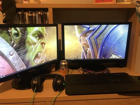Just Set Up My Dual Monitors For The First Time And Just Had To Do This Straight Away R Gaming