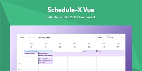 Schedule X Vue Calendar And Date Picker Component Made With Vuejs