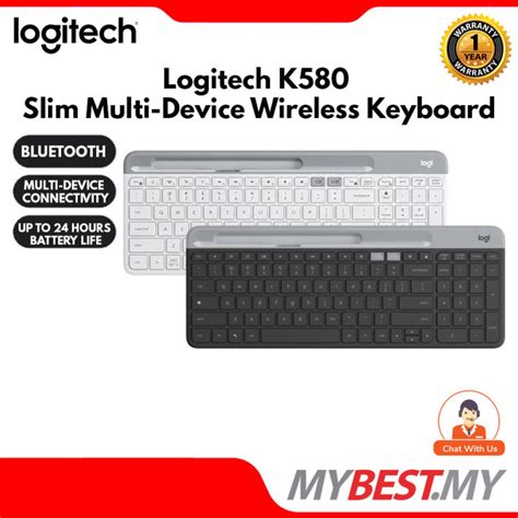 Logitech K580 Slim Multi Device Bluetooth Wireless Keyboard With
