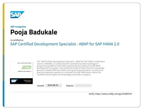 pooja badukale on linkedin sapabap sap credly