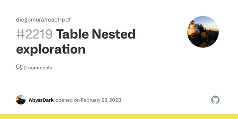 Table Nested Exploration · Issue 2219 · Diegomurareact Pdf · Github
