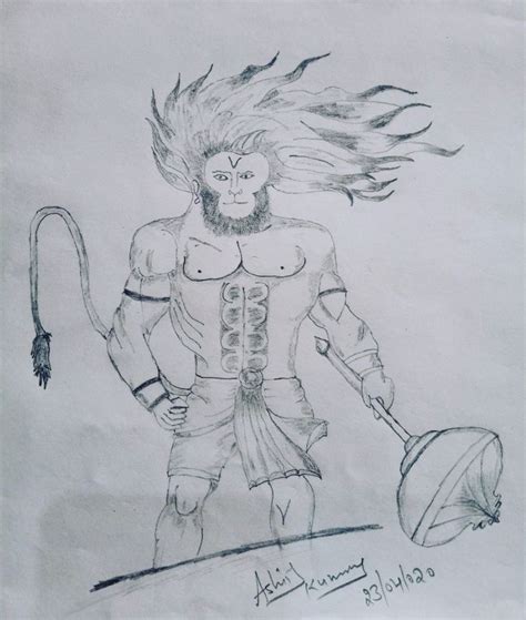 Hanuman Sketch By Aacky Verma Sketches Transformation Body Famous People