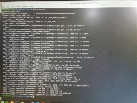 Bench Migrate Error Install Update Frappe Forum