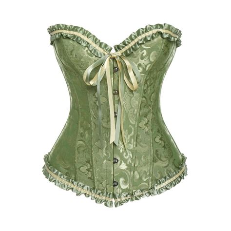 Miss Moly Womens Floral Black Lace Trim Corset Overbust Waist Cincher