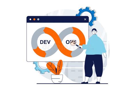 Conceito De Desenvolvimento Com Cena De Pessoas Em Design Plano Para A Web Ilustração Do Vetor