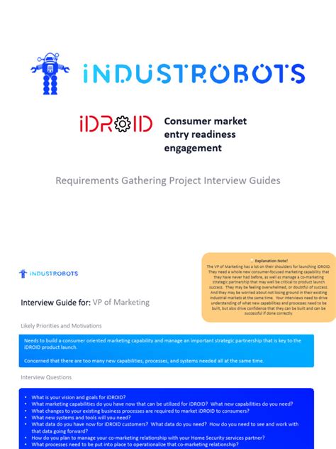 Requirements Gathering Project Interview Guide Model Answer V2 Pdf Marketing New Product