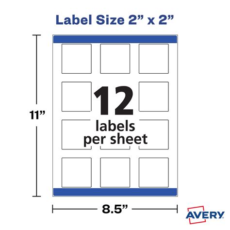 2 X 2 Square Labels With Sure Feed Matte White 22816 Avery