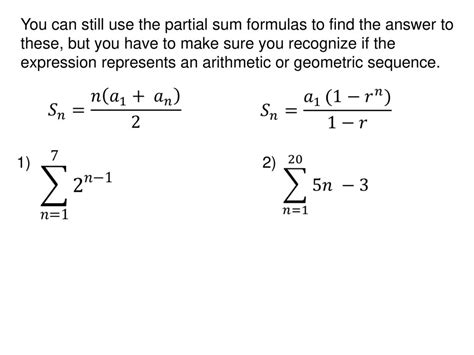 Summation Formulas