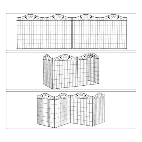 Outsunny Garden Decorative Fence 4 Panel Homebase