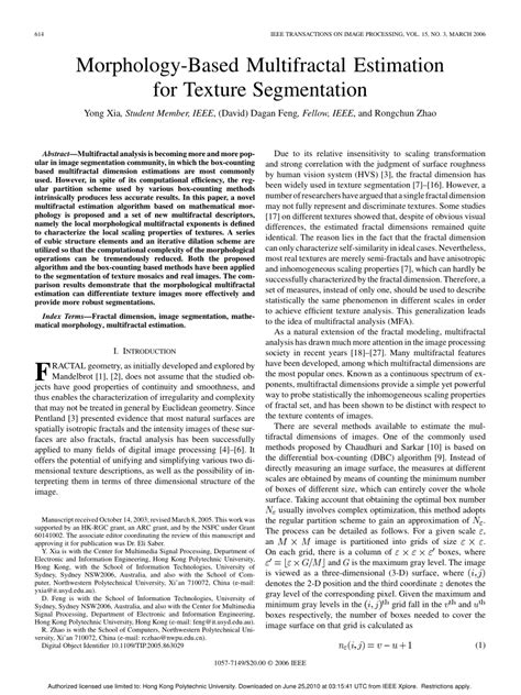 Pdf Morphology Based Multifractal Estimation For Texture Segmentation
