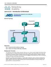 Student Lab Introduction To Wireshark Copy Pdf Lab Introduction To Wireshark Lab
