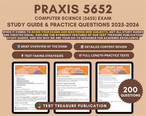 Praxis Computer Science 5652 Study Guide 2025 2026 2 Practice Tests