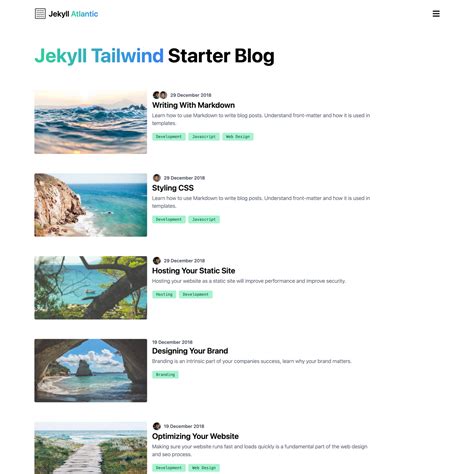 GitHub Zerostaticthemes Jekyll Atlantic Theme Jekyll Tailwind Starter Theme Jekyll