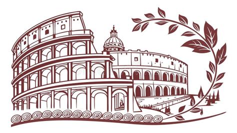 Historical Building Facade With Architectural Illustration Vector Design Generative Ai Stock