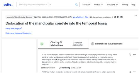Dislocation Of The Mandibular Condyle Into The Temporal Fossa Scite