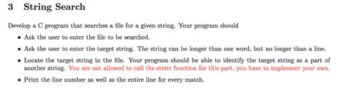 Solved 3 String Search Develop A C Program That Searches A