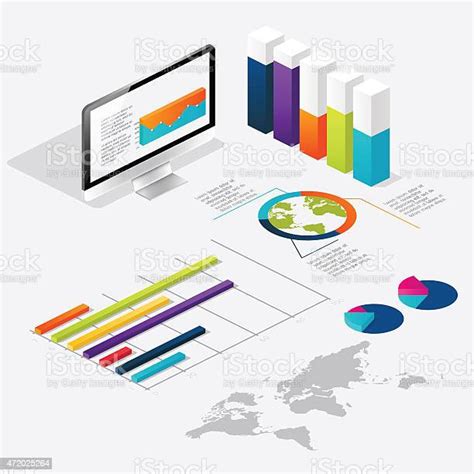 평편 3d 제품의 등각투영 인포그래픽 비즈니스 프레젠테이션 2015년에 대한 스톡 벡터 아트 및 기타 이미지 2015년 3차원 형태 가리키기 Istock