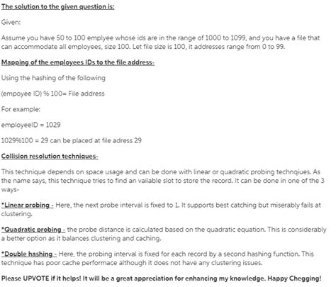 Solved Discrete Math Hashing Mapping And