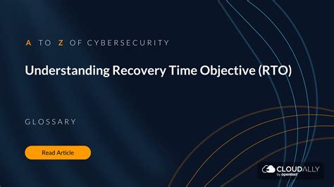 Recovery Time Objective Rto Opentext Cloudally Backup