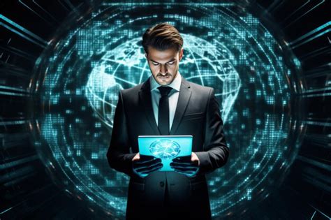 Premium Photo Safeguarding Digital Frontiers Exploring Cyber Security Through A Tabletwielding