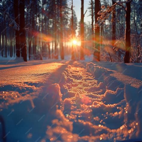 Sunlight Diffraction On Snow Premium Ai Generated Image