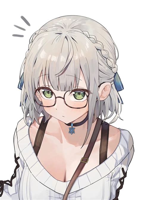 二次元动漫美少女萌妹子壁纸白发眼镜 上传自泽荷 花瓣网