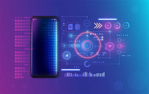 웹은 휴대 전화 벡터 개념을 위해 개발됩니다 셀 스마트 폰용 소프트웨어 및 앱을 만듭니다 프로그래밍 또는 코딩 사이트 코드입니다 형광색의에 대한 스톡 벡터 아트 및 기타