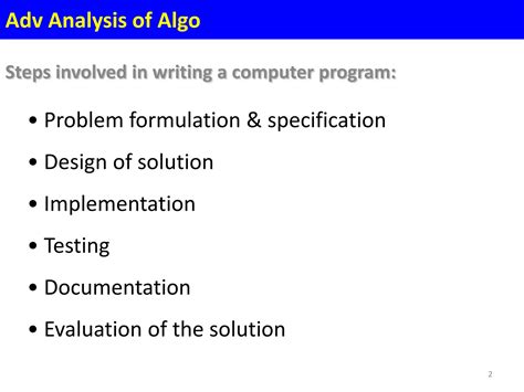 Advance Analysis Of Algo Ppt