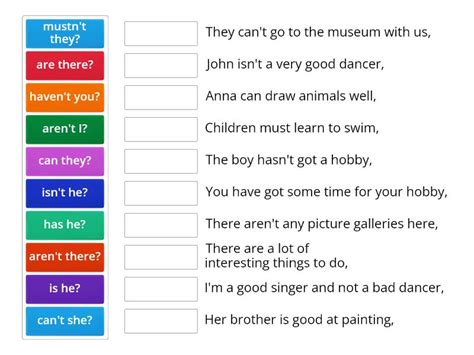 Disjunctive Questions Match The Parts Match Up